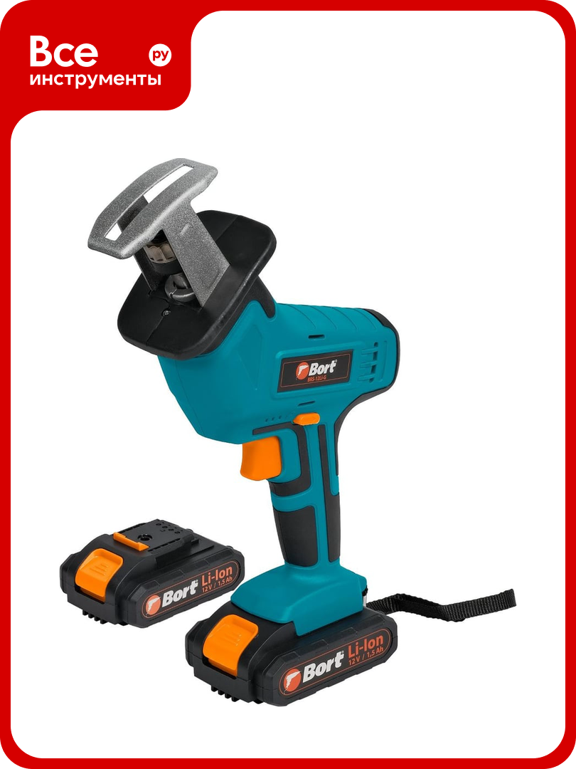 Аккумуляторная сабельная пила BORT BRS-12Li-G 93410167, металл