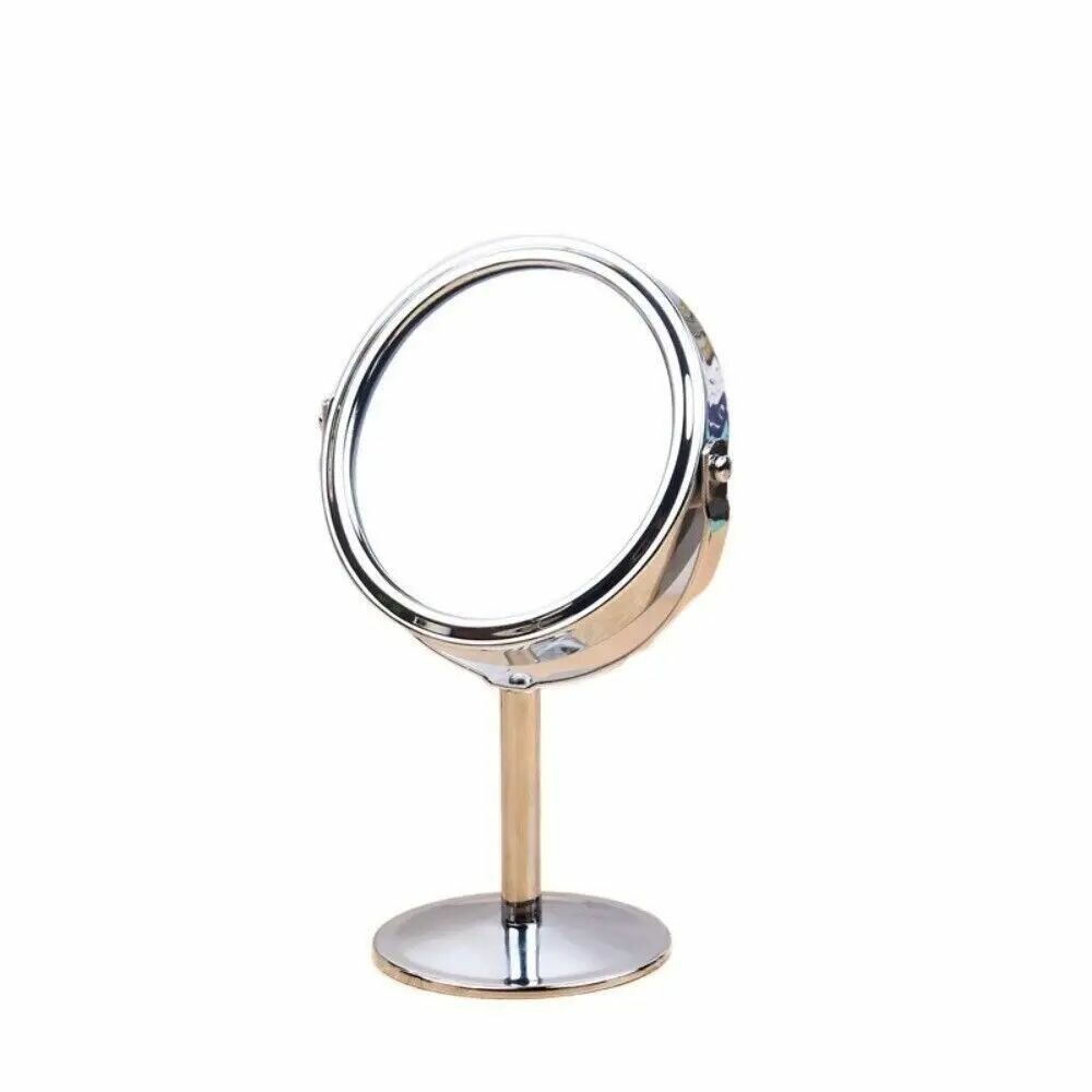 Зеркало косметическое, двойное, с поворотной подставкой, круглое
