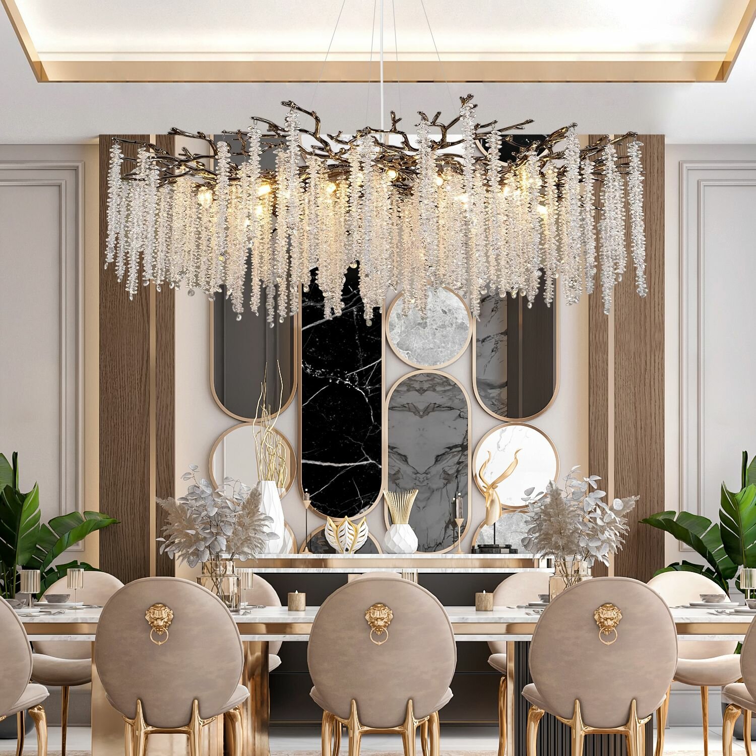 Люстра Xрустальная/люстра хрустальная потолочная Cassina B033-1 Золотой светильник Регулируемый Диаметр 60cm G9 Лампа