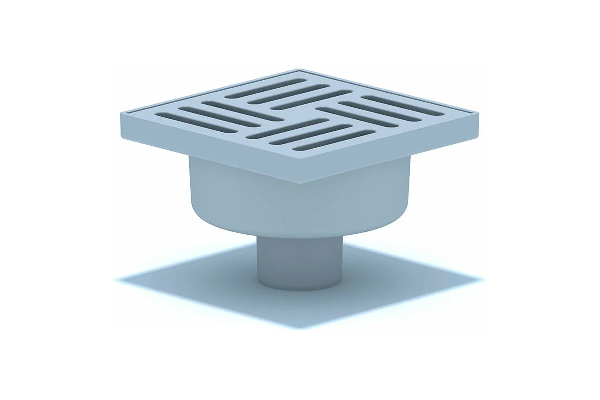 Трап 150х150 мм, пластиковая решетка, вертикальный, нерегулируемый, выпуск 50 мм, АНИ Пласт | ТА5210 АНИ