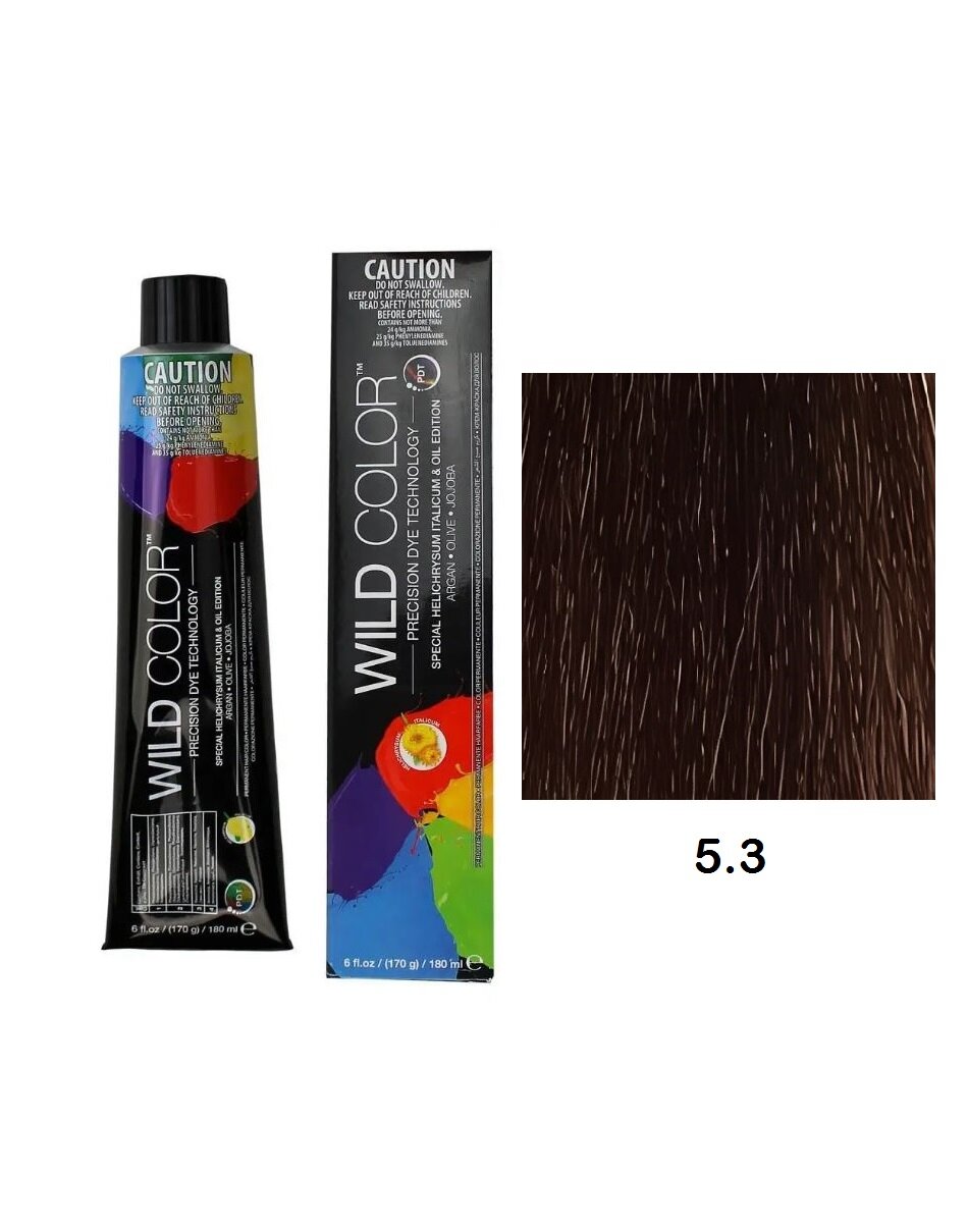 Wild Color Стойкая краска для волос 180 мл - Wild Color 5.3 5G Светло-каштановый золотистый