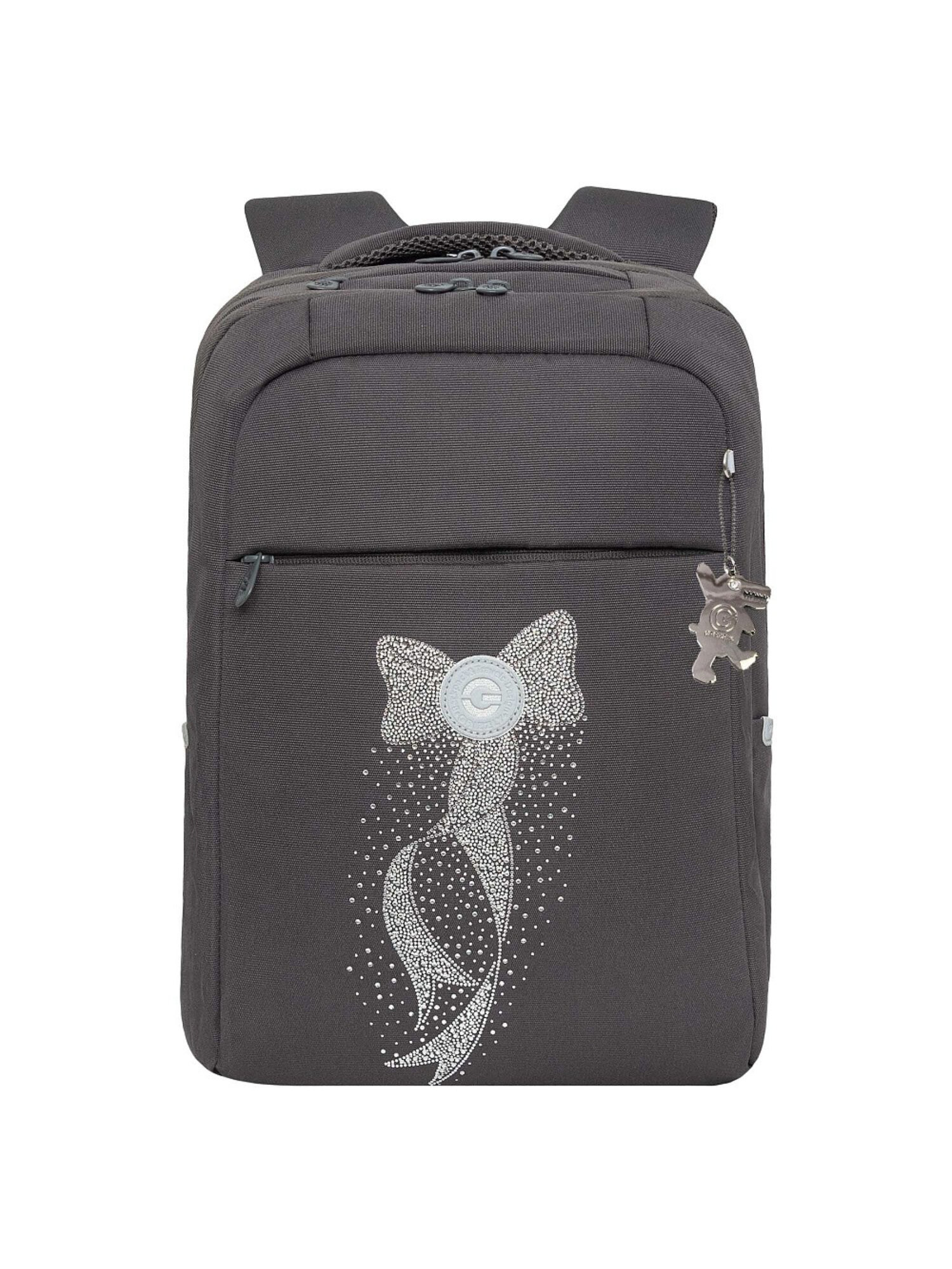 Рюкзак городской молодежный GRIZZLY, RD-544-3, серый, 28х40х16