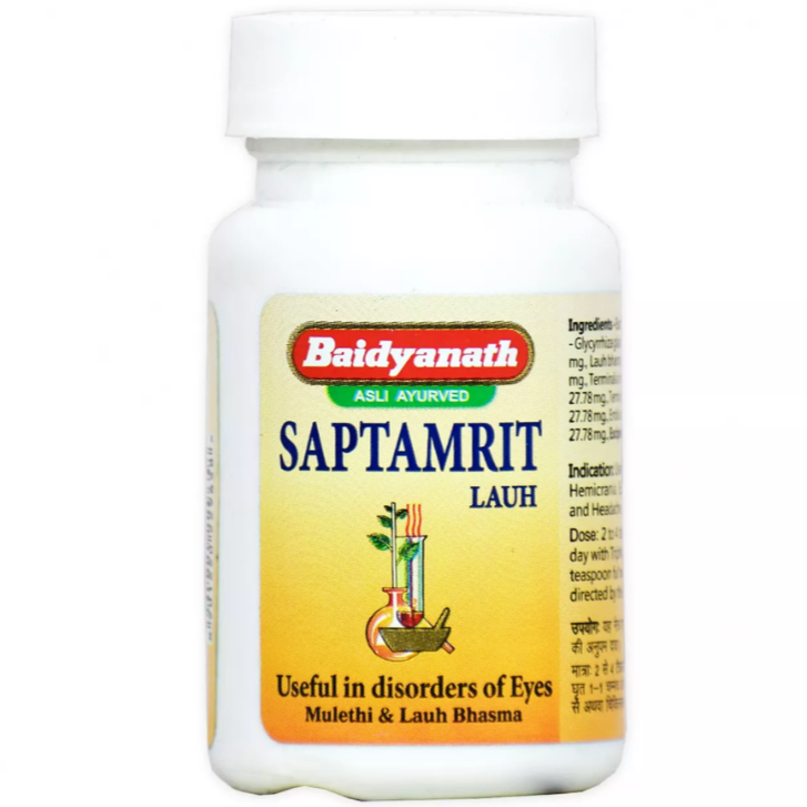 Саптамрит Лаух Байдианат для зрения, глаз Saptamrit Lauh Baidyanath 40 таб.