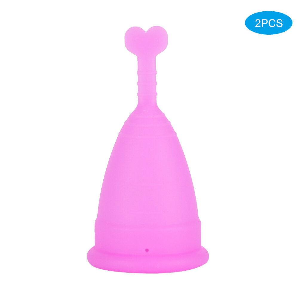 2 силиконовые менструальные чаши для женщин, средства женской гигиены, менструальные принадлежности, в форме сердца, фиолетовые.