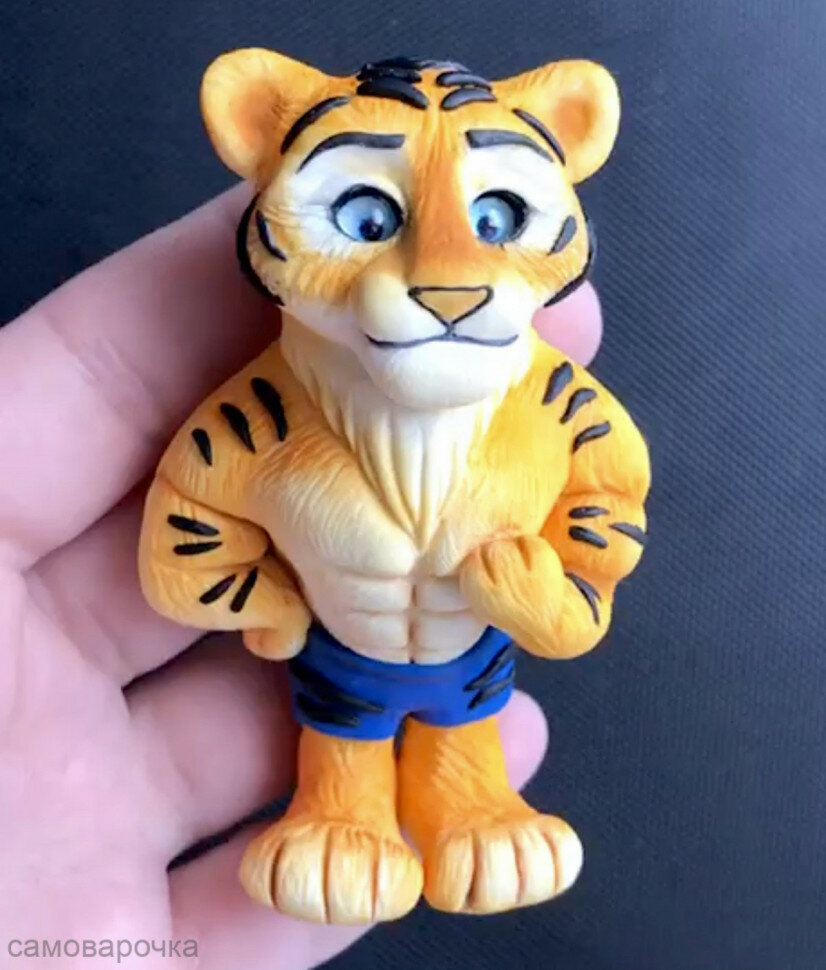 Тигруля Спортсмен cиликоновая форма для мыла, гипса, свечей 3D