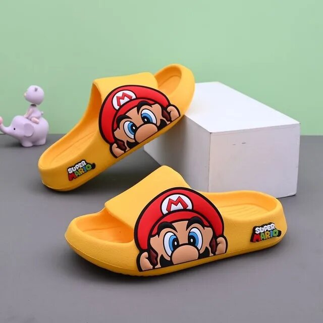 Детские тапочки Super Mario Bros, новые, для мальчиков, для дома, среднего и большого размера, противоскользящие, с мягкой подошвой, Размер: Размер 24--25