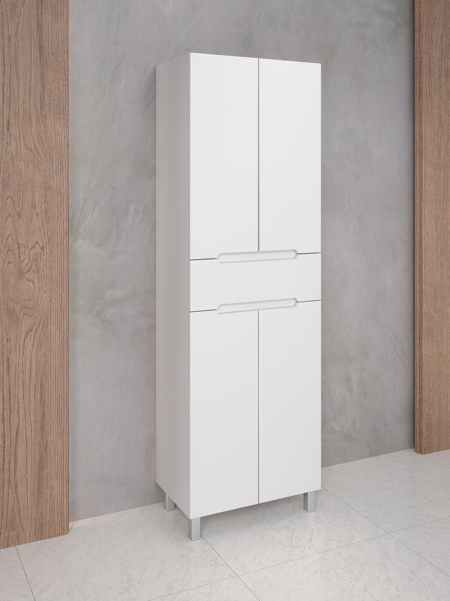 Шкаф пенал Aqua de Marco OLIVIA, напольный, белый, 60х38х190 см