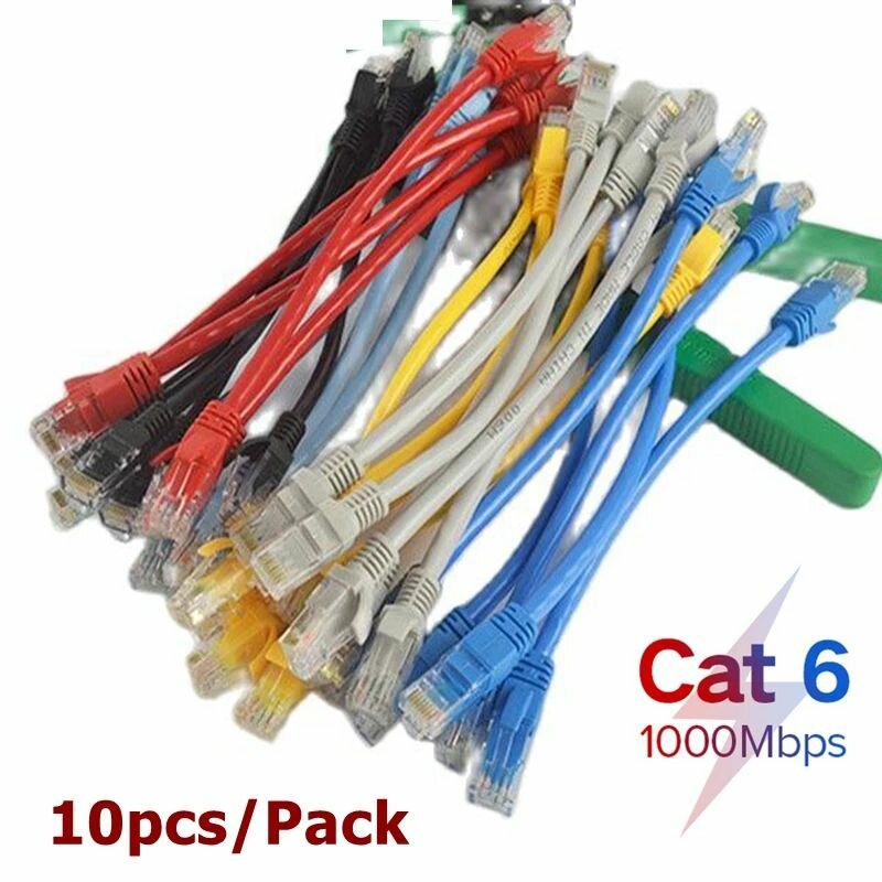 10 шт. Короткий сетевой кабель-модем CAT6 RJ45 CAT 6 CAT6e RJ45 Ethernet, соединительный кабель LAN типа «папа-папа» RJ45