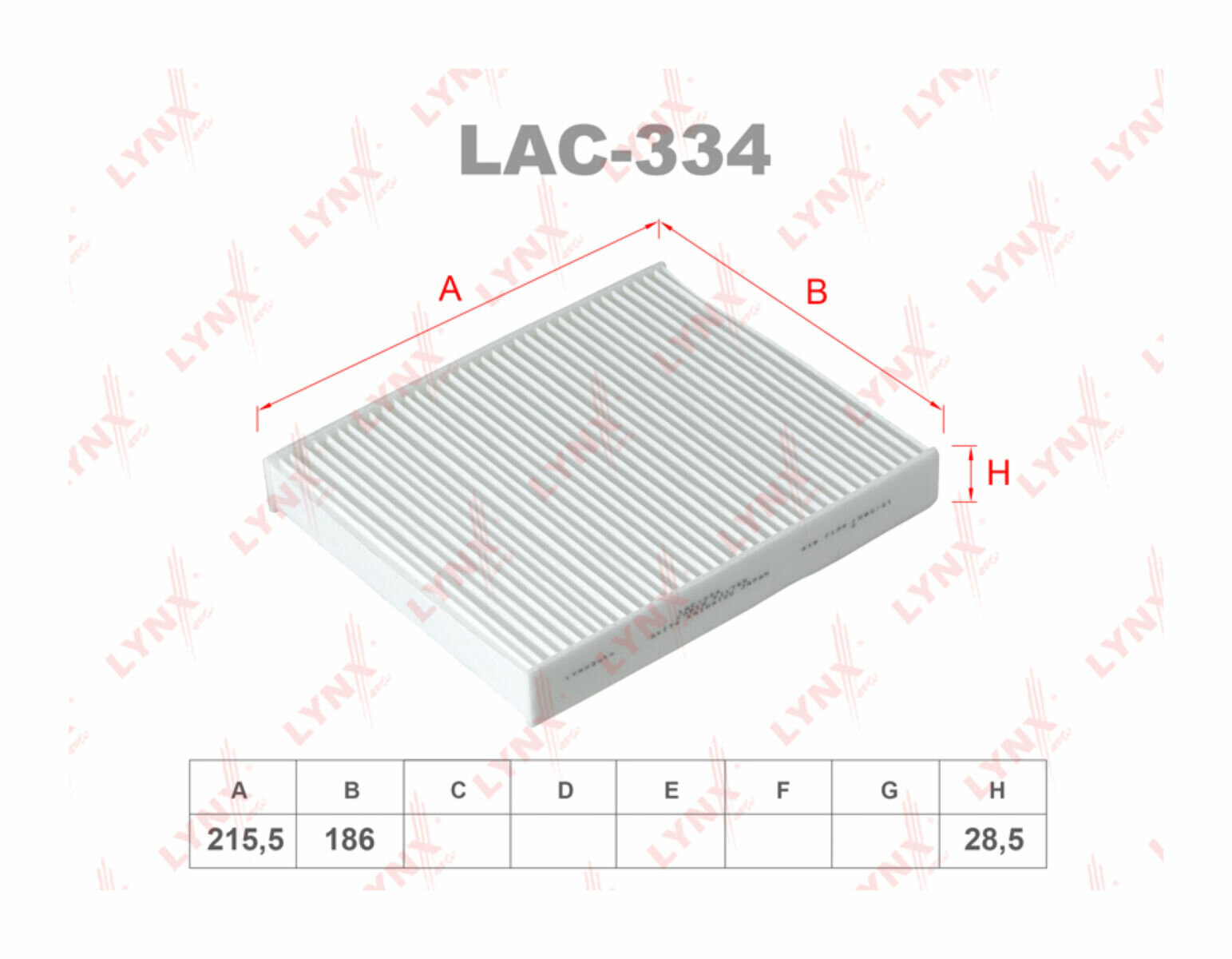 Lac-334 Фильтр Салонный Lynxauto(Lynx Lac-334)