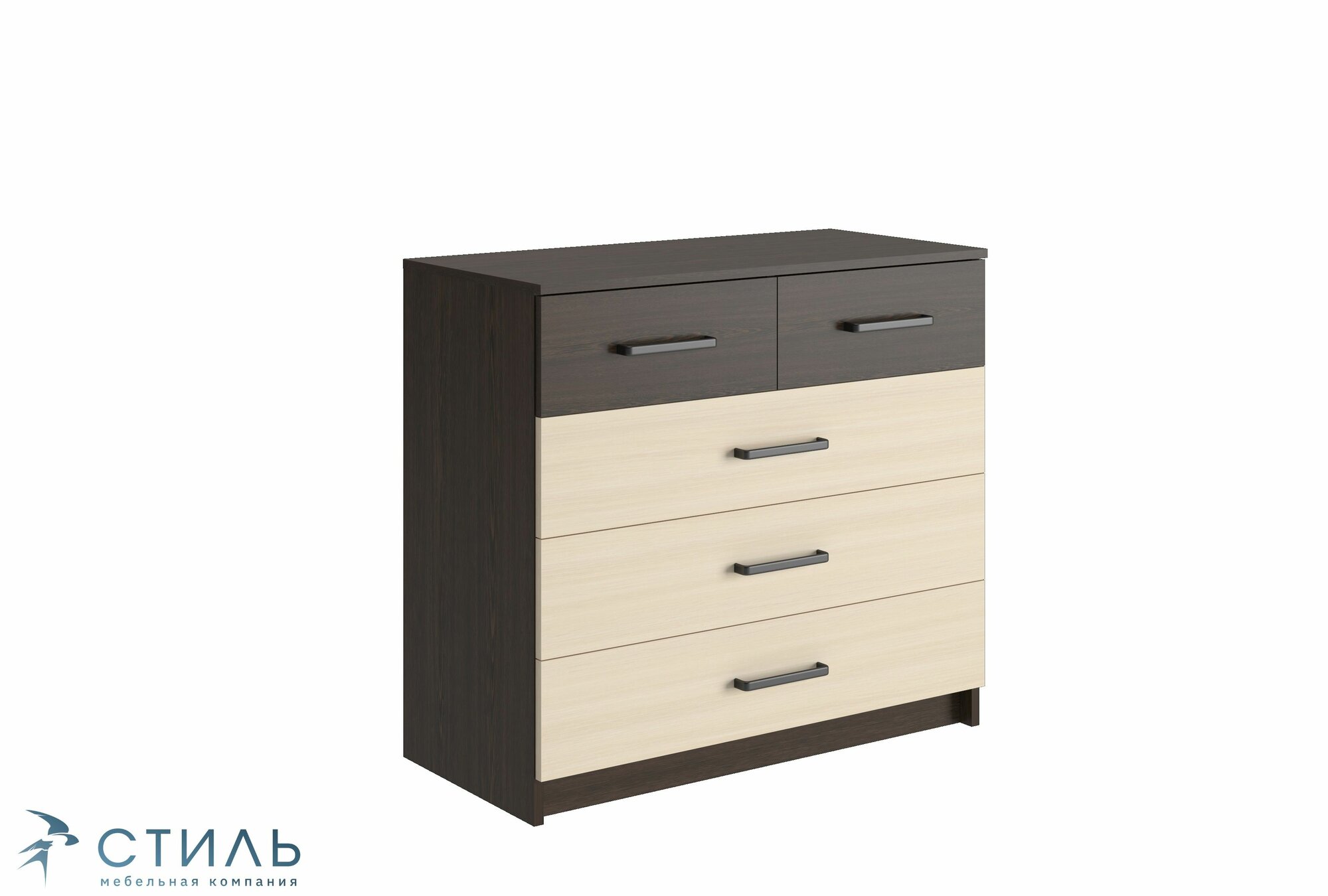 Комод Вега К-04 5/2 ящика Венге/Дуб молочный (Стиль)