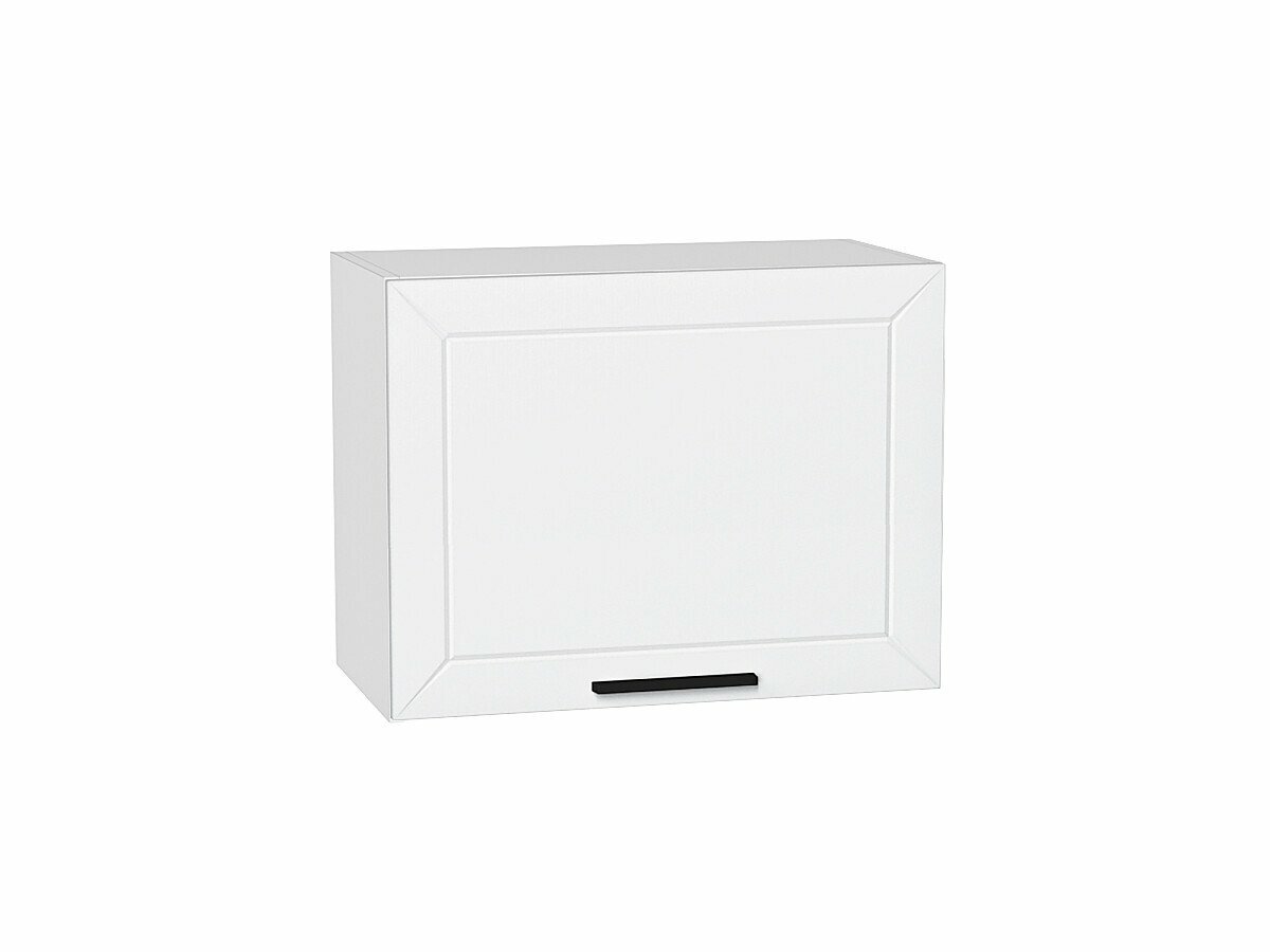 Шкаф верхний горизонтальный Глетчер, цвет фасада Айленд Силк, цвет каркаса Белый, 460*600*318 мм