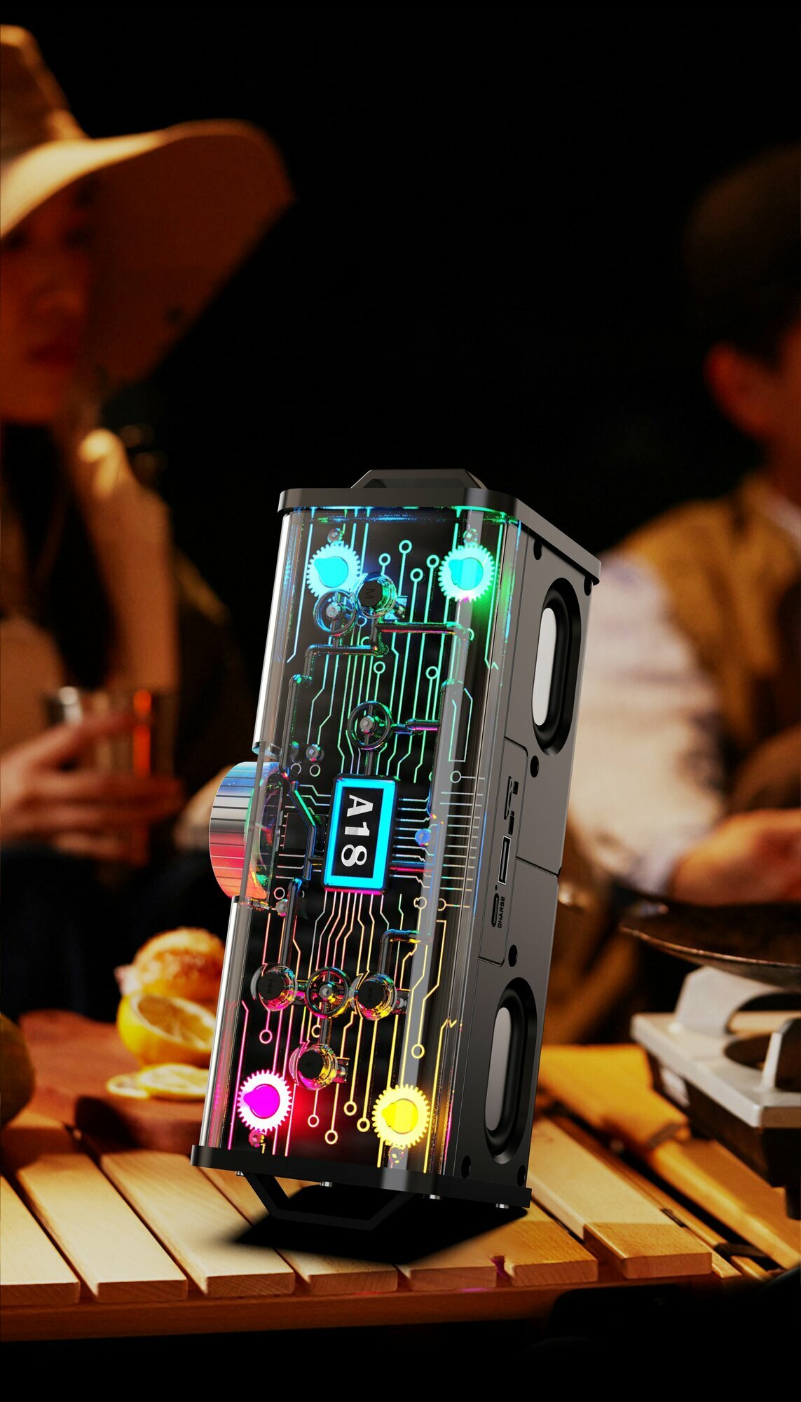 Умная Bluetooth-колонка с подсветкой Портативная беспроводная акустика с RGB-подсветкой, высоким качеством звука для дома, вечеринок и улицы Поддержка Bluetooth 5.0