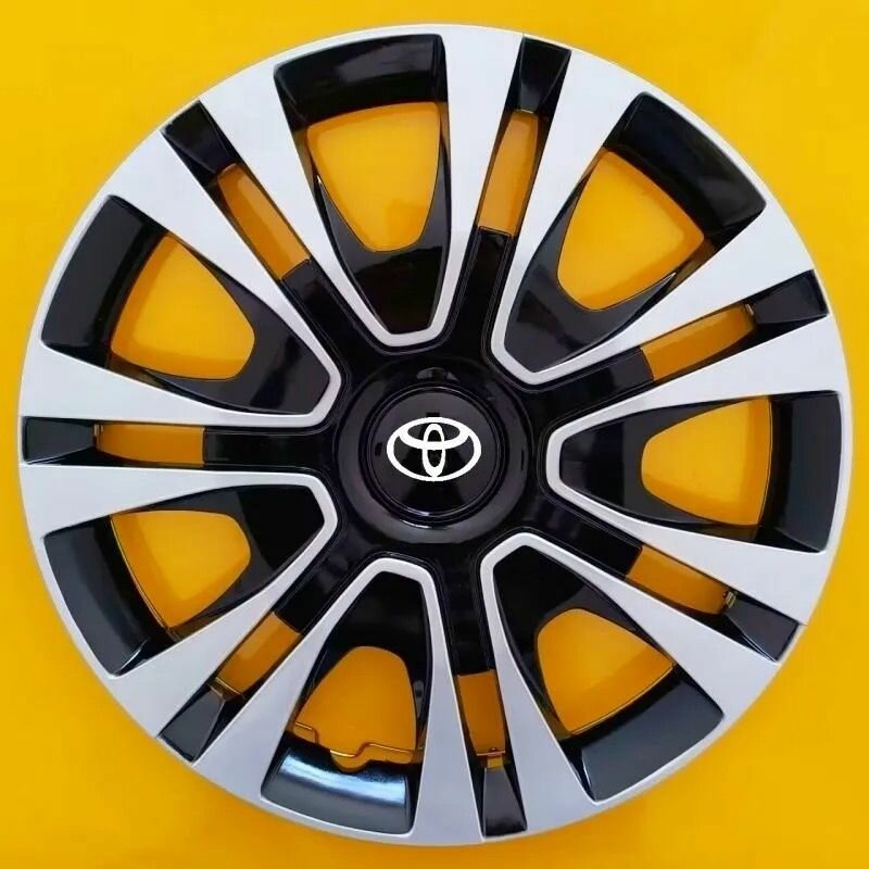 Колпаки на колеса универсальные для TOYOTA R15, ABS-пластик, комплект 4 шт, плотная фиксация и зимостойкость