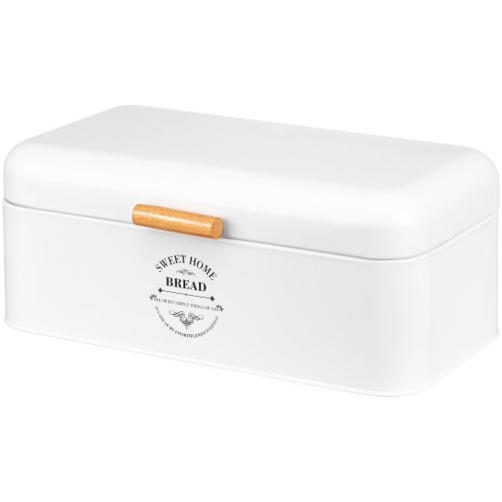Хлебница Elan Gallery "Белая" 42.5х23х16.5 см, с откидной крышкой, металл, белый (240490)