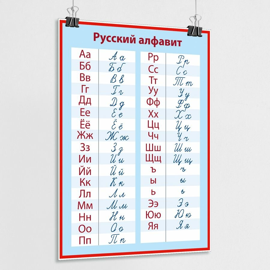 Обучающий плакат "Русский алфавит" для детей / А-3 (30x42 см.)