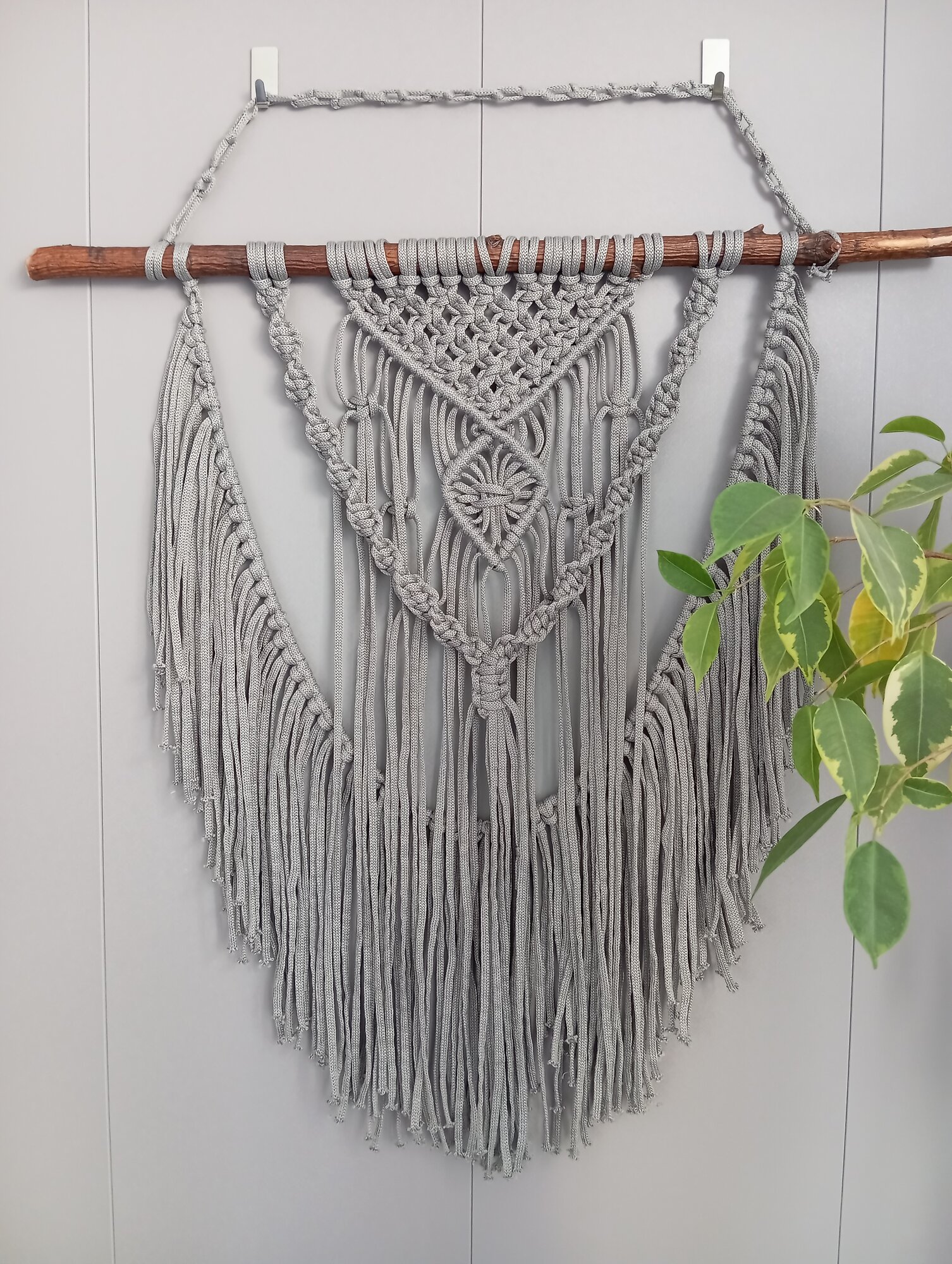 Макраме панно на стену, гобелен, декор интерьера, оформление интерьера, 30х55см