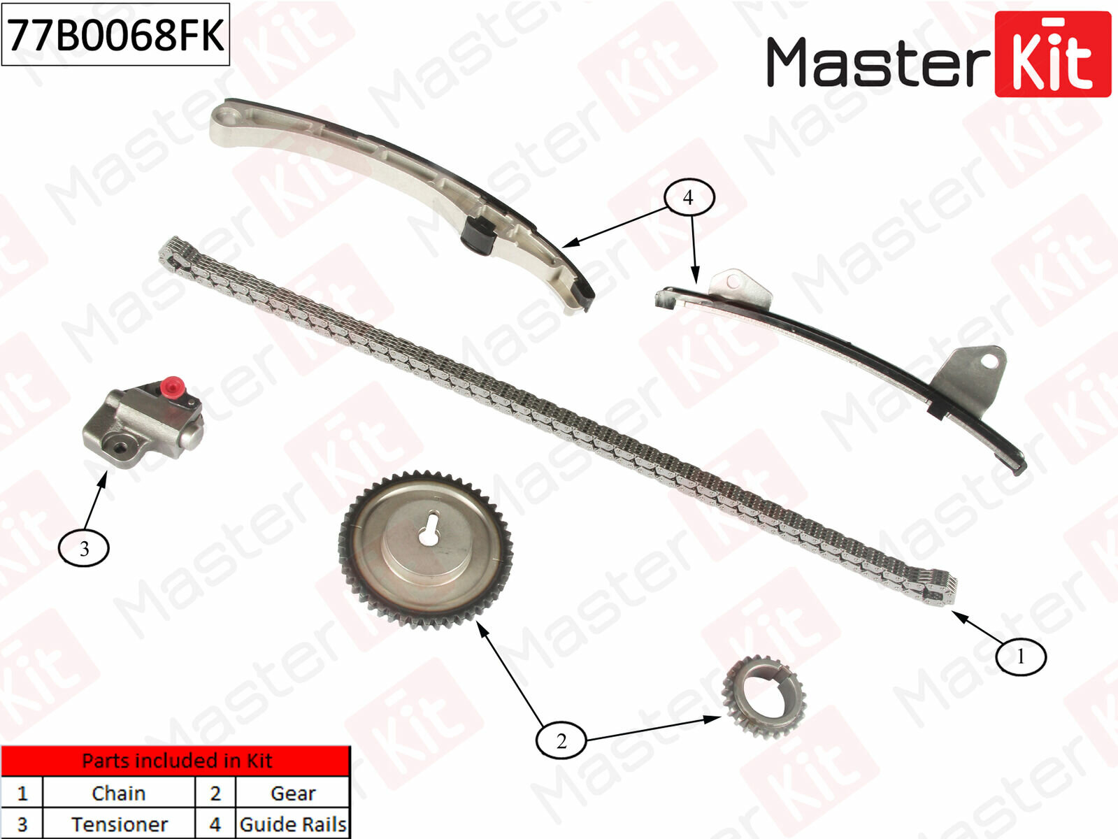 Комплект Цепи Грм Mazda 3 B6Ze/Z6 1.6I 04-03-09(Masterkit 77B0068Fk)