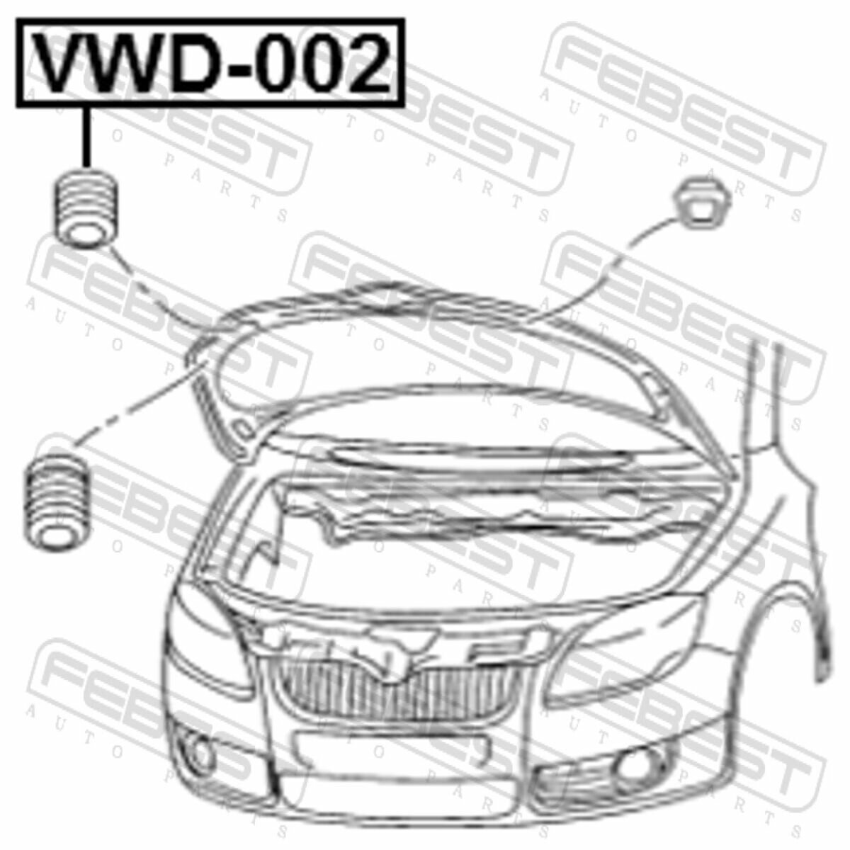 Отбойник Капота(Febest Vwd-002)