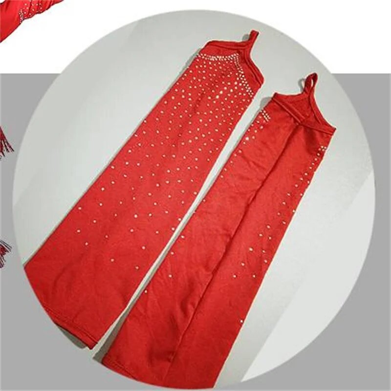 Танцевальные перчатки из полиэстера для латинских танцев, пара Красный, Red sleeve cover