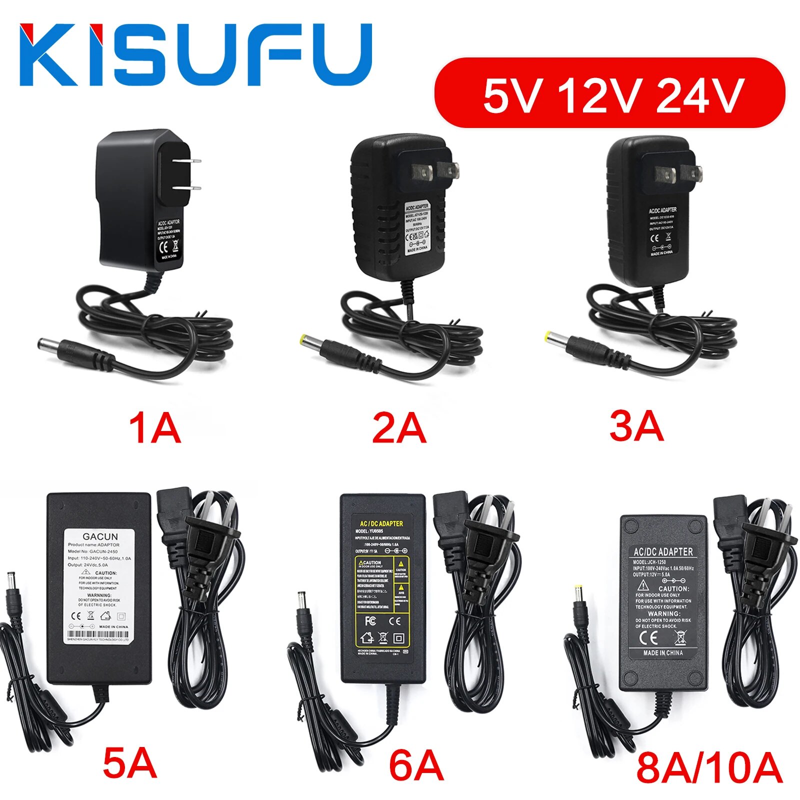 Трансформатор питания DC 5V 12V 24V черный 3A, EU Plug, 5V