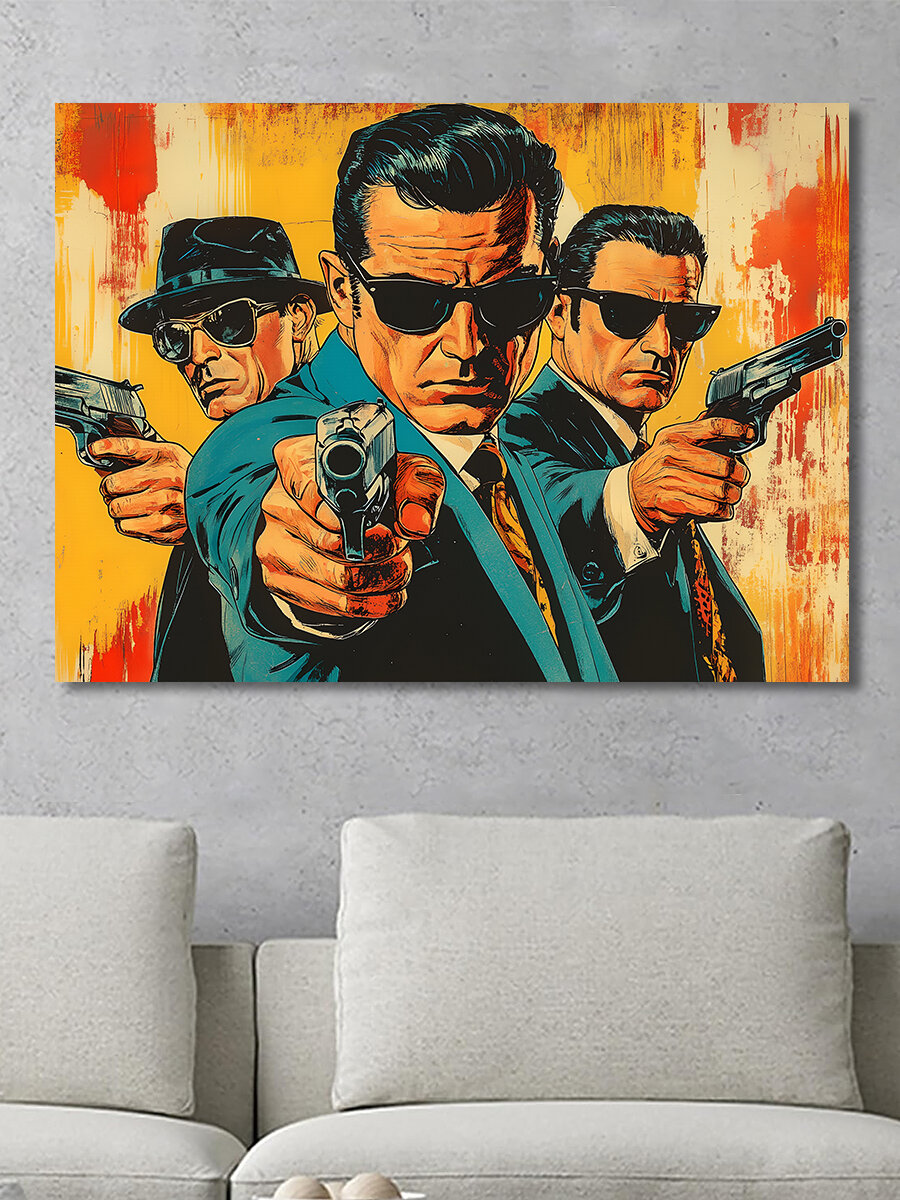 Картина на холсте - "Гангстеры, мафия", 40х60 см.