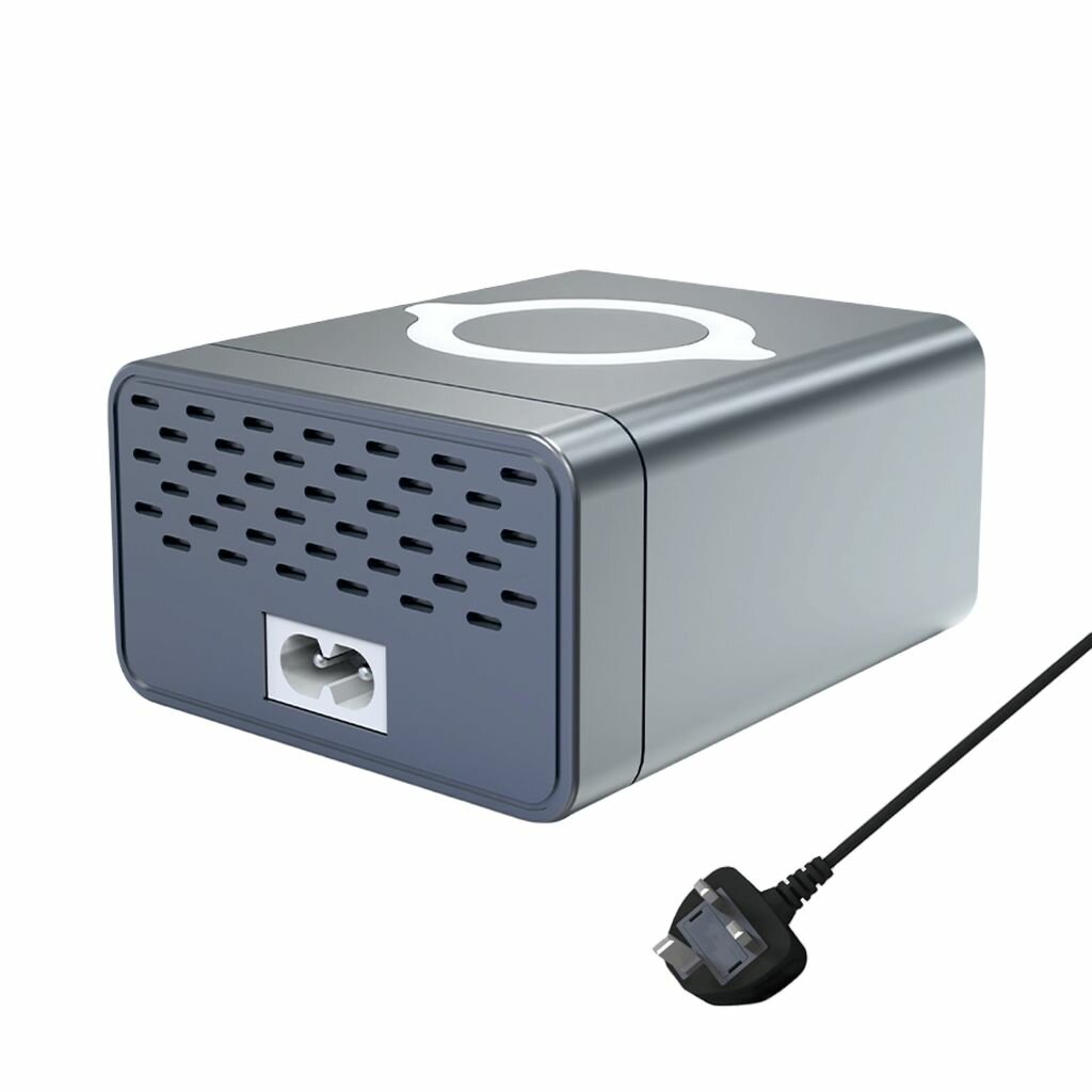 Цифровой дисплей M2 6USB + зарядное устройство 2Type C с беспроводной зарядкой-британский стандарт