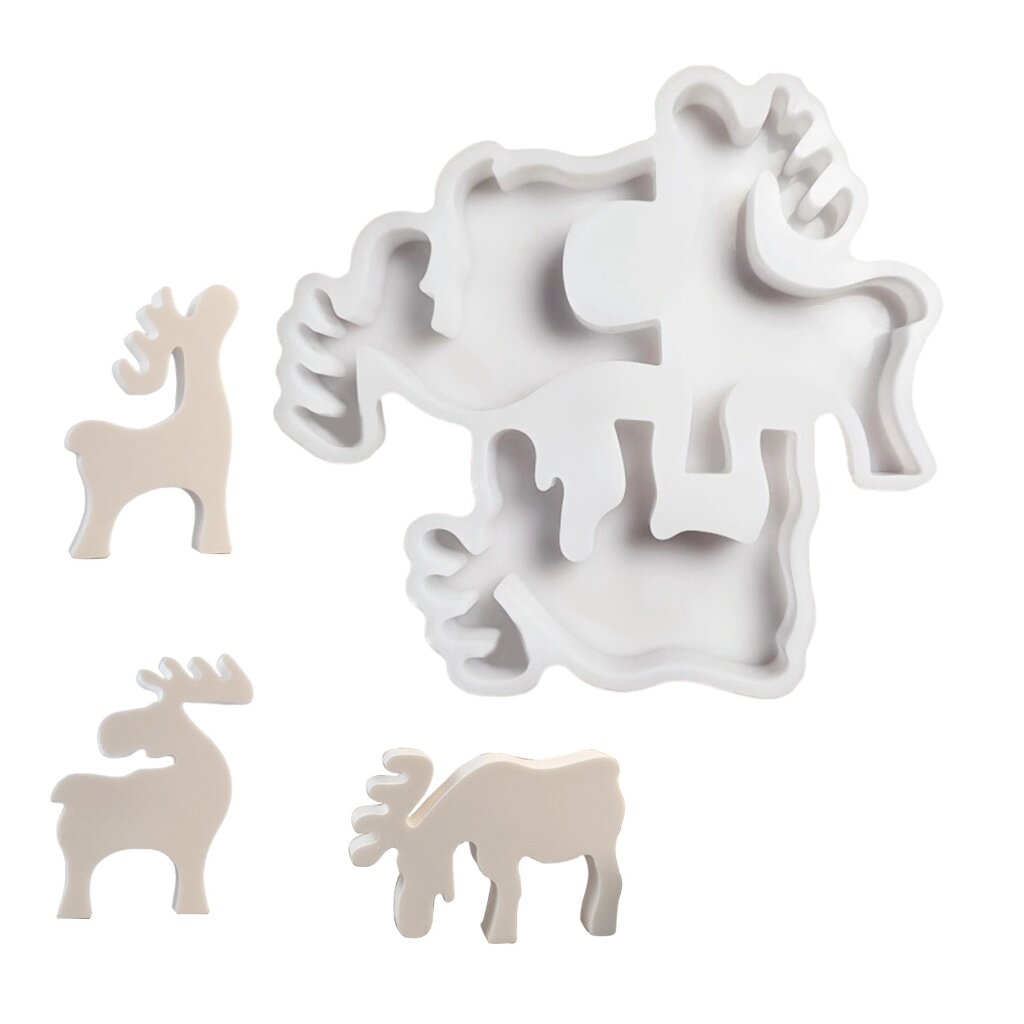 Силиконовые фигурки рождественских оленей из эпоксидной смолы для выпечки, шоколада, мастики и декоративных целей.