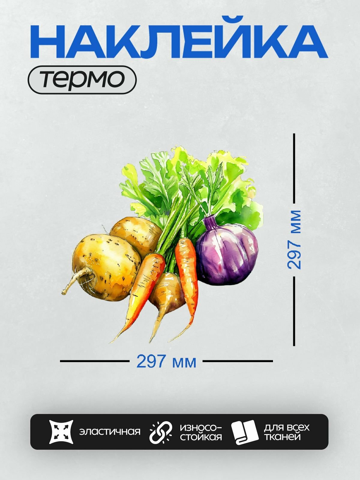 Термонаклейка PrintyFull на одежду DTF / Яркие овощи морковь свекла