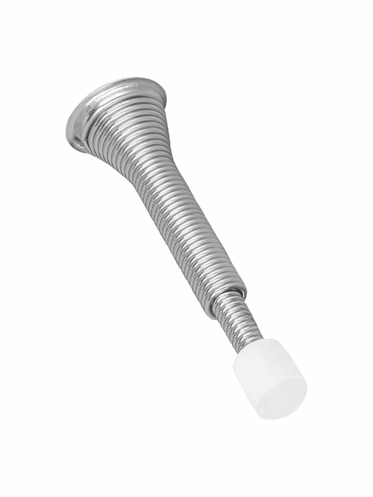 Регулируемый пружинный дверной стопор из качественной пружинной стали - серебристый