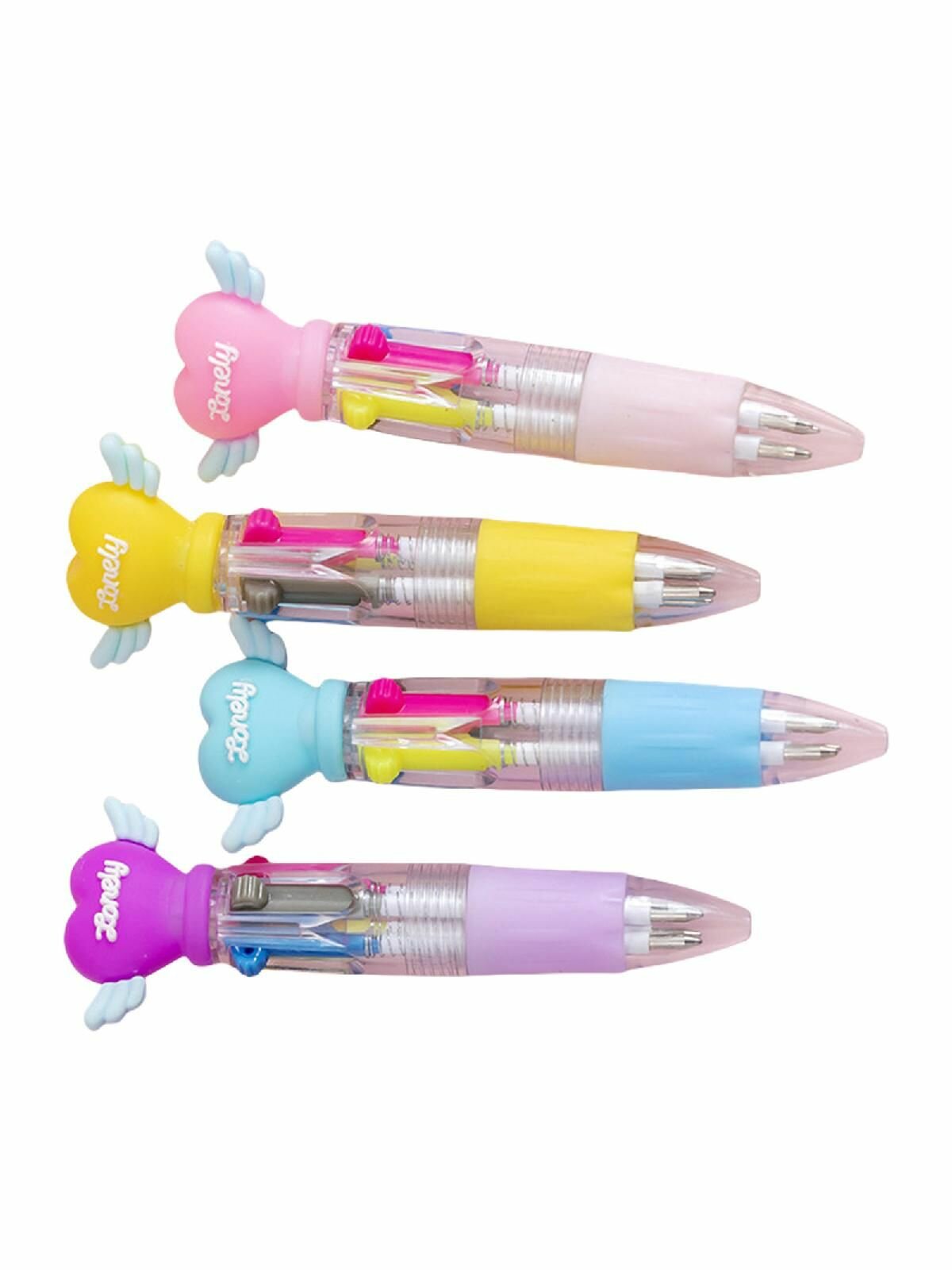 Канцелярские товары,4 шт. Выдвижная разноцветная ручка, шариковые ручки "Цвет в 1" 0,7 мм для учащихся