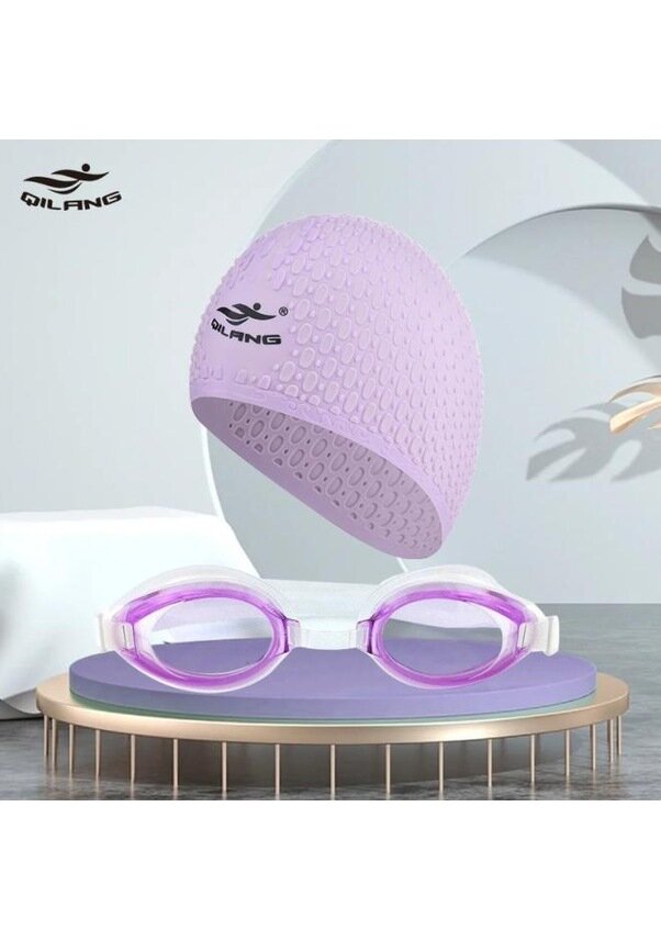 Очки для плавания Vernon с защитой от запотевания для взрослых мальчиков и девочек, HD, плоские силиконовые очки для плавания, очки для дайвинга, фиолетовые очки для плавания с фиолетовой крышкой, разноцветные