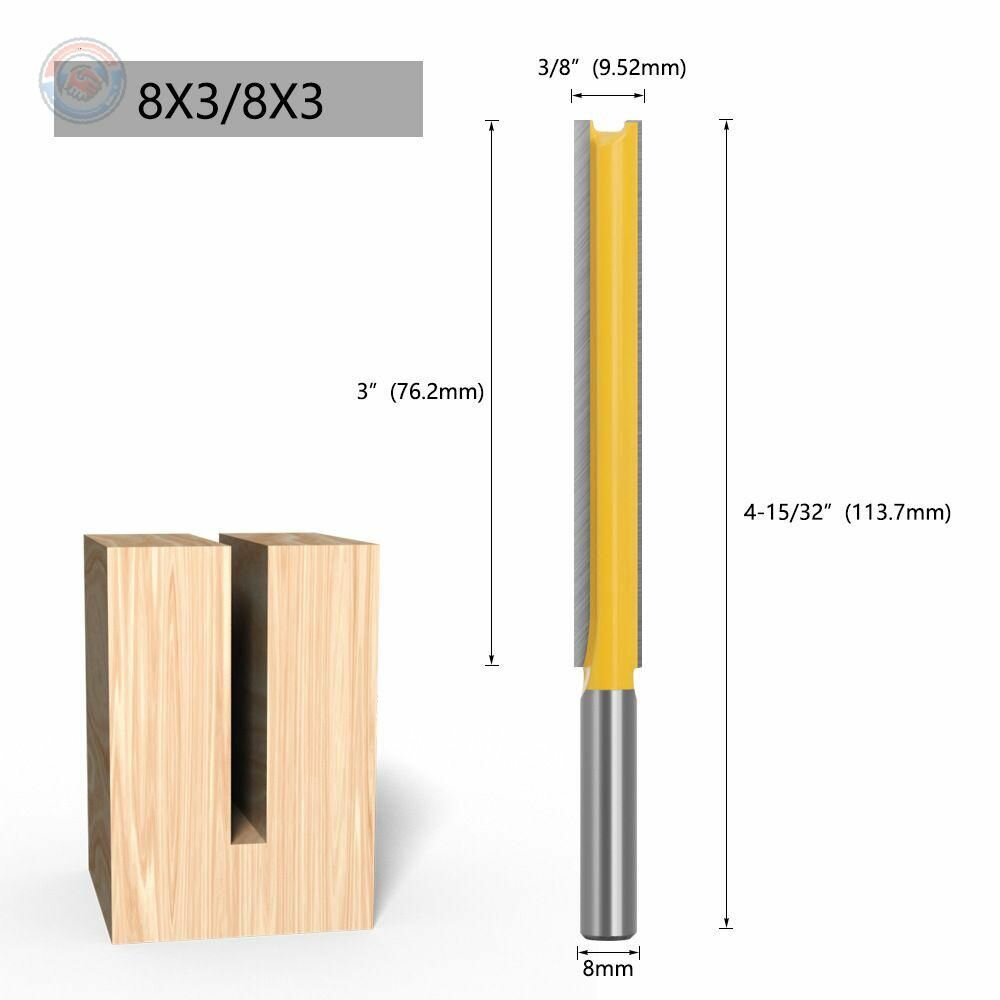 Пазовая фреза по дереву прямая 8 мм хвостовик для точных пазов в мебели и столярных работах
