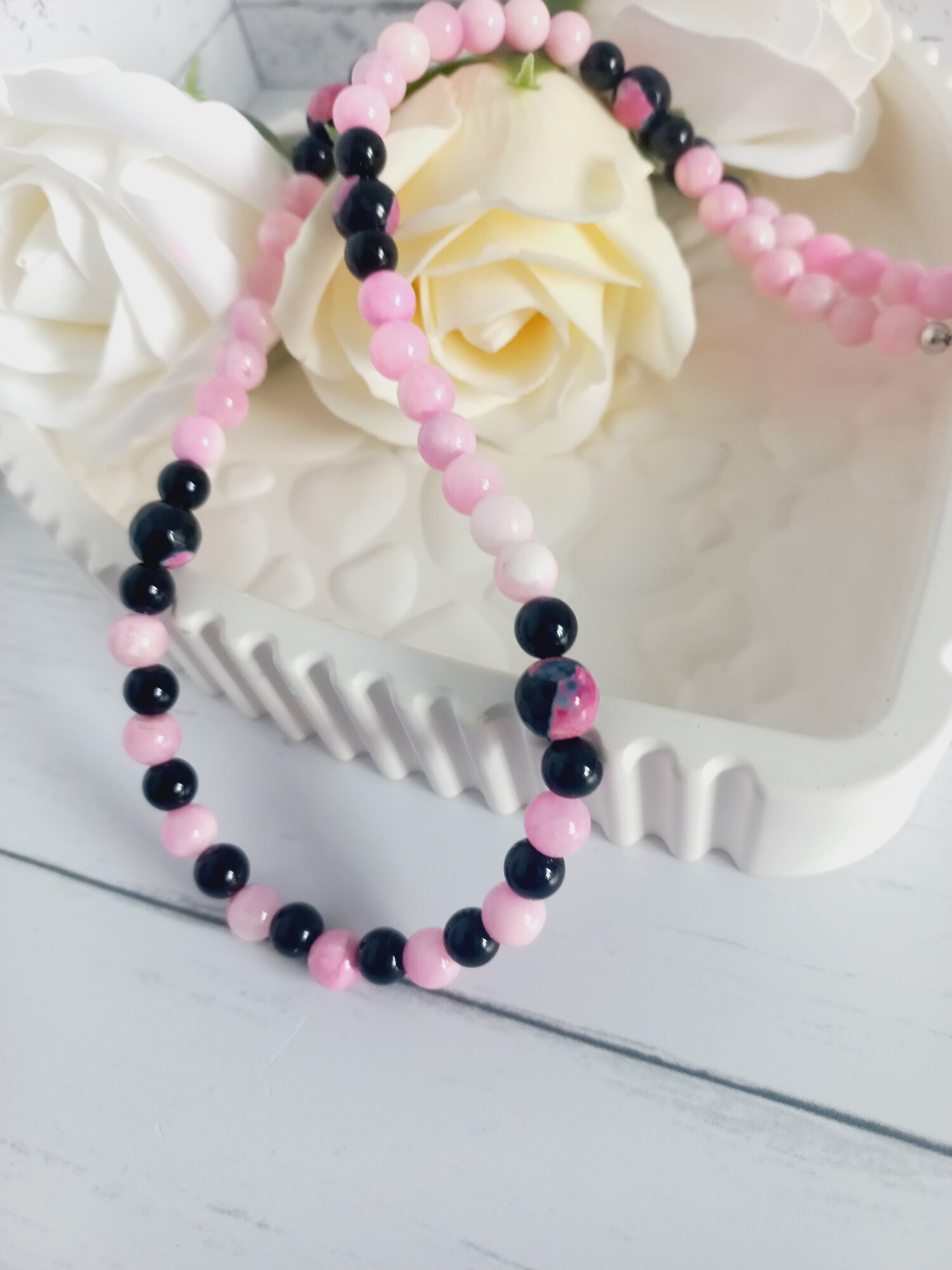 Бусы, кунцит, агат