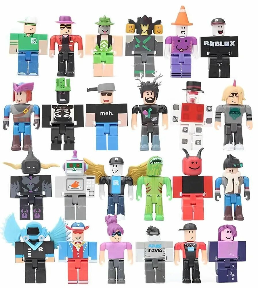 Набор фигурок Роблокс радужные друзья / Roblox rainbow friends 24шт (7.5см, пакет)