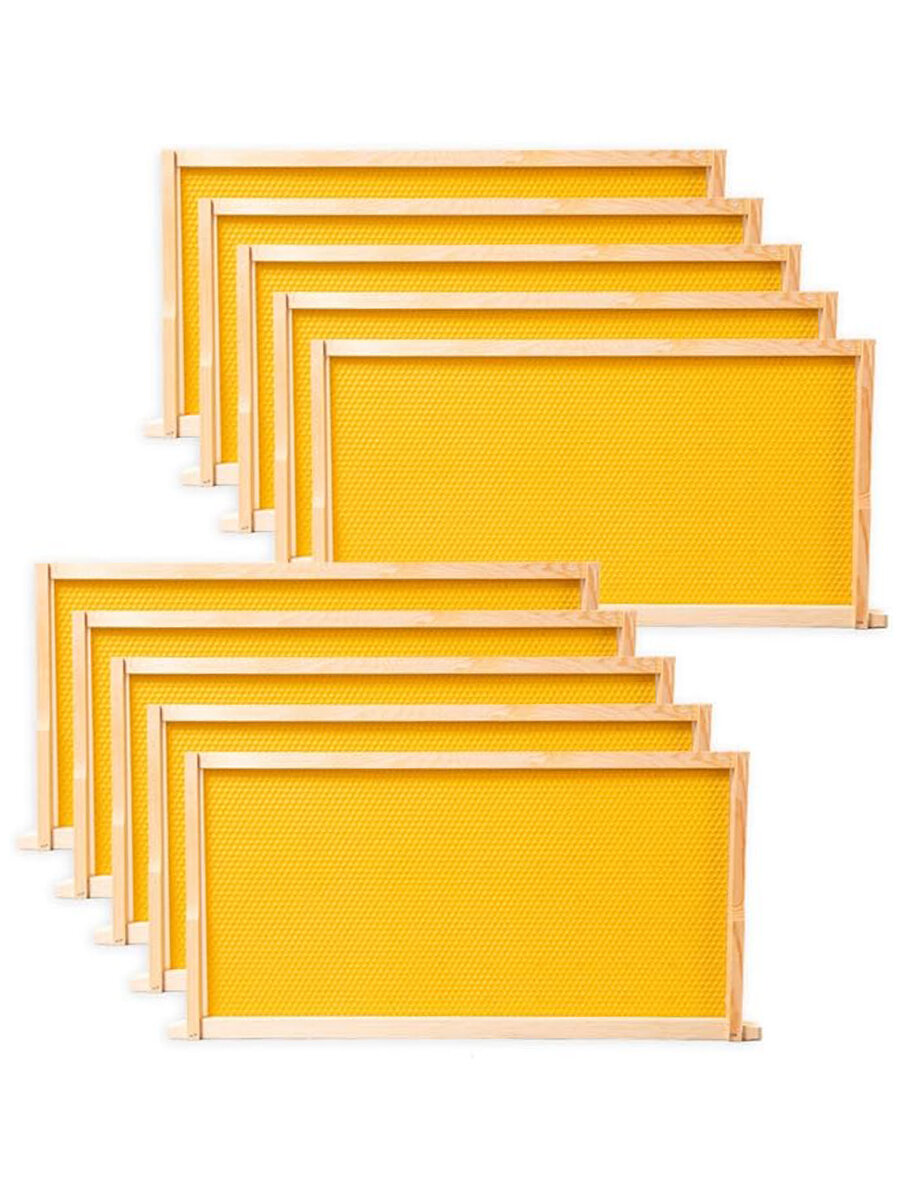 LNOSTOKA Рамка для улья 10 шт. дерев гнездовые в сборе (с проволокой и вощиной)