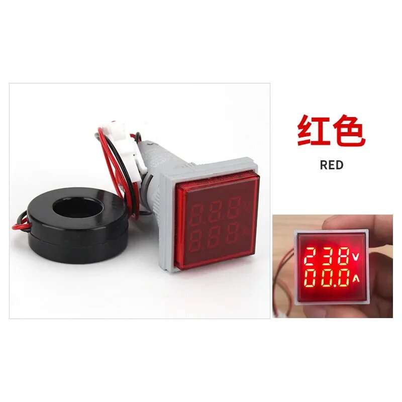 Цифровой вольтметр амперметр AC 50-500V 0-100A Red voltage light