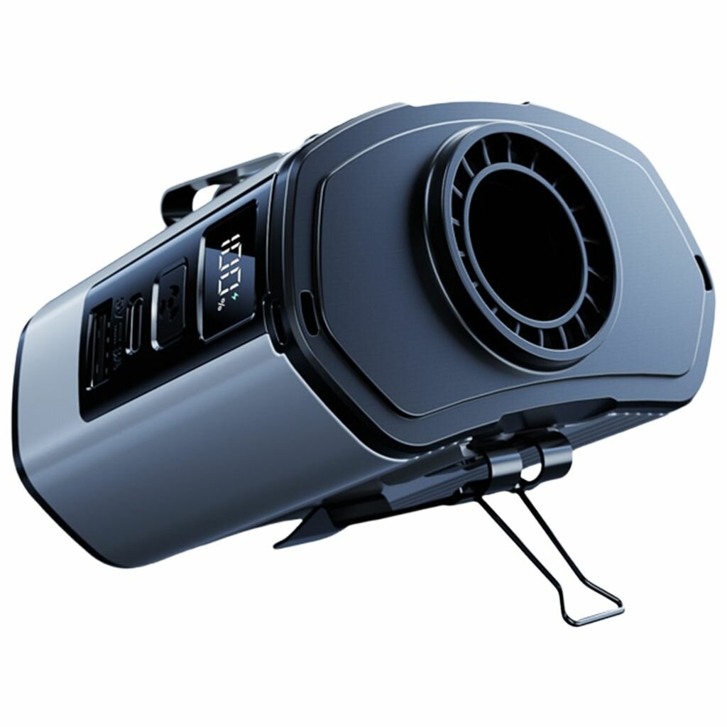 Поясной вентилятор с портативным зажимом для наружного охлаждения на талии, небольшой перезаряжаемый маленький вентилятор-серый