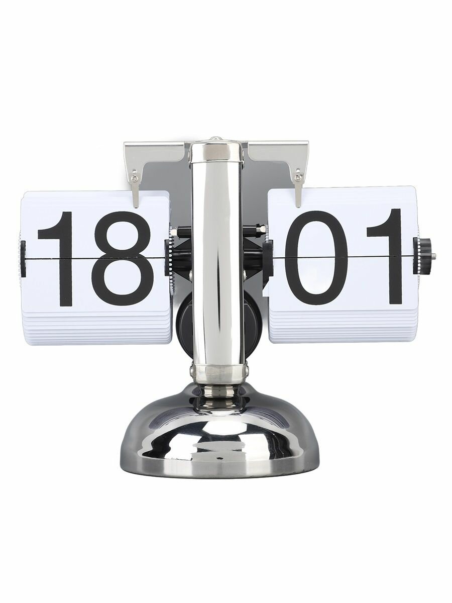 24-часовые настольные раскладные часы с батарейным питанием, большой цифровой дисплей, ретро-дизайн из нержавеющей стали 304 для домашнего офиса, белая страница