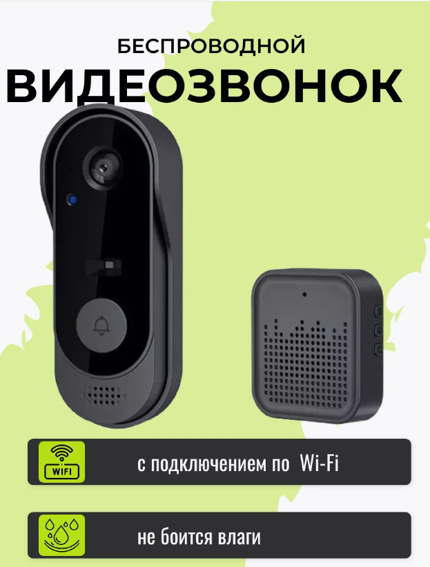 Беспроводной видеозвонок на дверь с функцией Wi-Fi