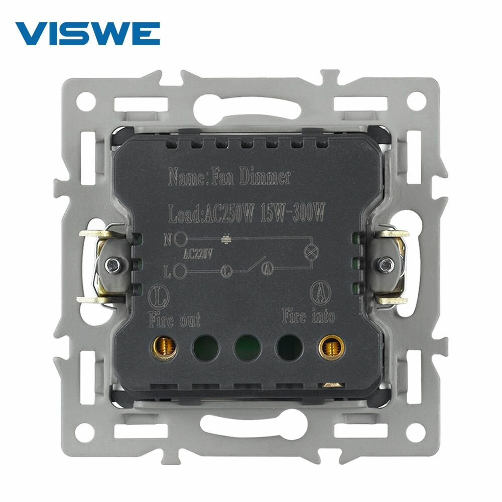 Регулятор скорости вентилятора двигателя диммер для ламп 220В 15Вт - 300Вт 16 А, без рамки, белый цвет,