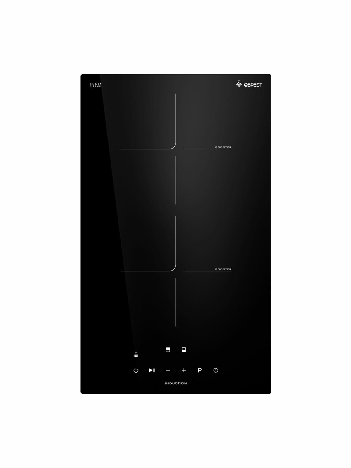 Индукционная панель GEFEST СВН 4261, сенсорное управление, 2 конфорки, 31х52 см