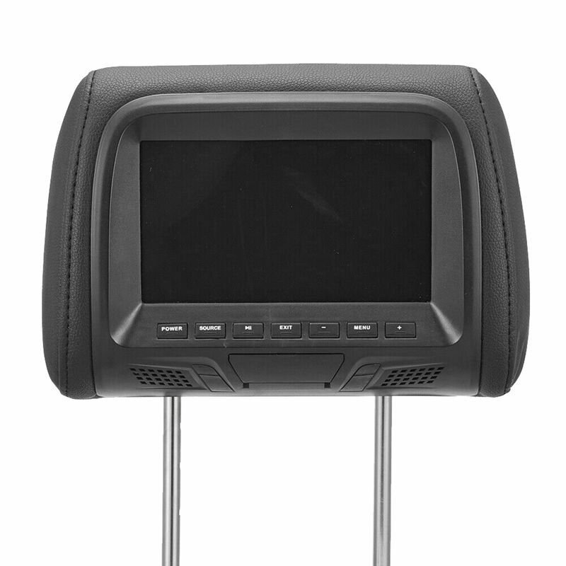 Универсальный 7-дюймовый автомобильный монитор на подголовнике с экраном для заднего сиденья, развлекательный мультимедийный проигрыватель для AV USB SD MP4 MP5 FM, черный