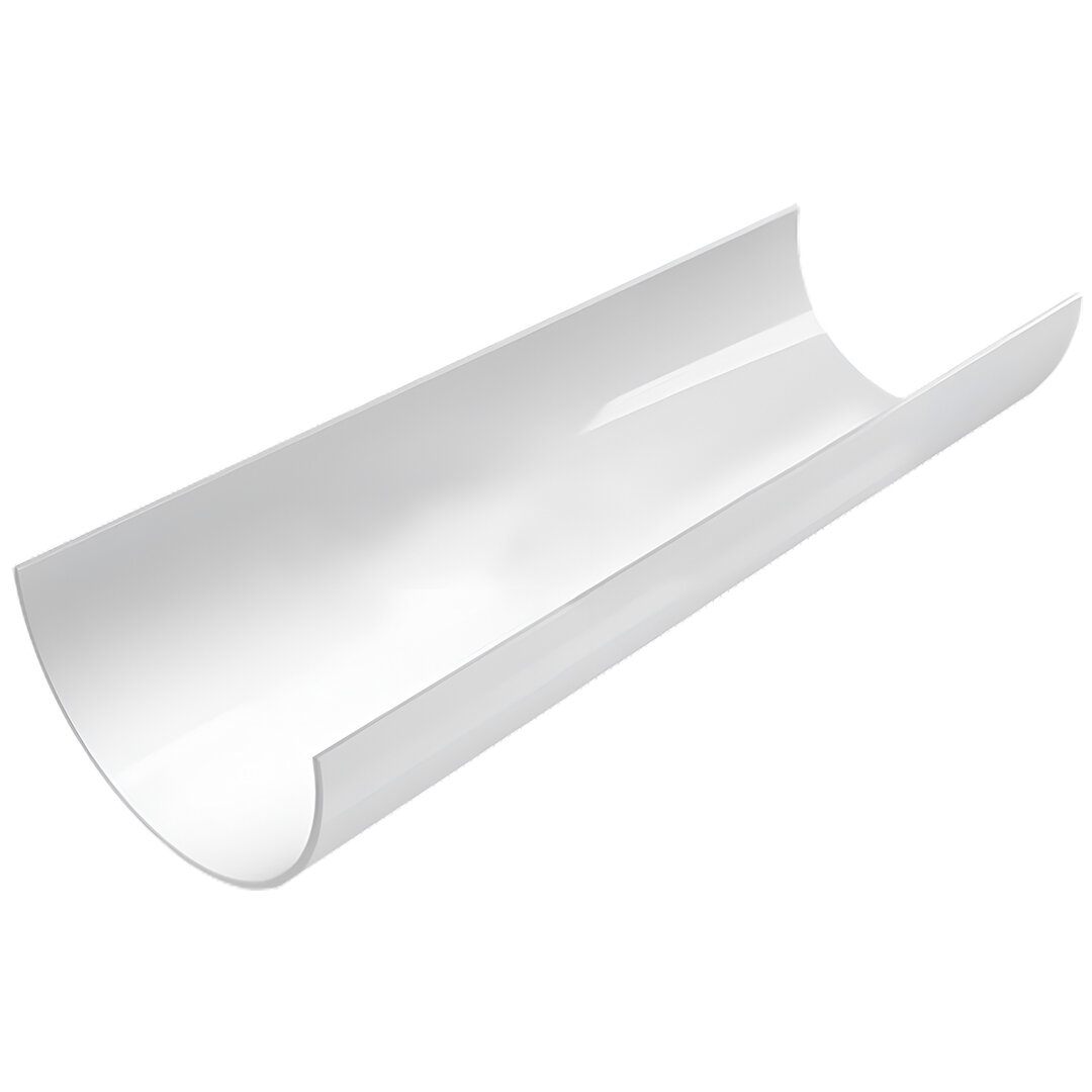 Желоб водосточный пластиковый, 1,5 м (1,5 м х 1 шт.), цвет белый, сток воды с крыши, элемент водосточной системы