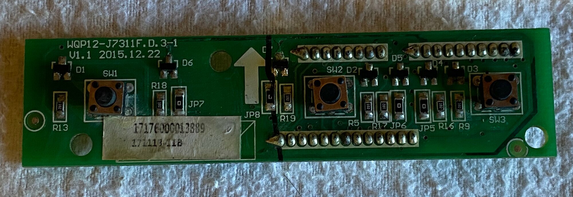 Модуль управления/плата индикации для посудомоечной машины Midea (Мидеа), Hansa (Ханса), Gorenje (Горенье), Lex (Лекс), Weissgauff (Вейсгауф), Candy (Канди) wqp12-J7311F.D.3-1 V1.1
