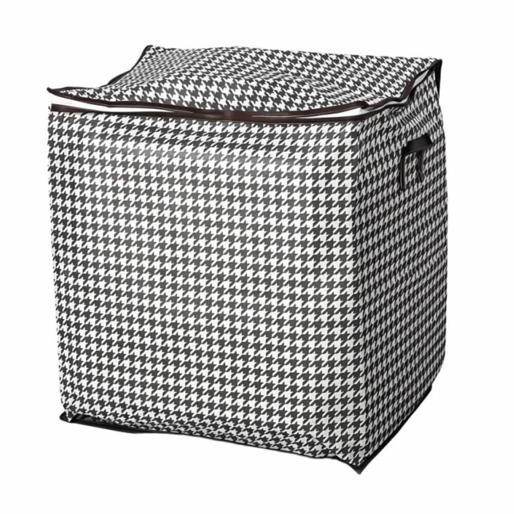 Большой серый кофр из водонепроницаемой ткани на молнии с ручками для хранения одежды, постельного белья и вещей в шкафу