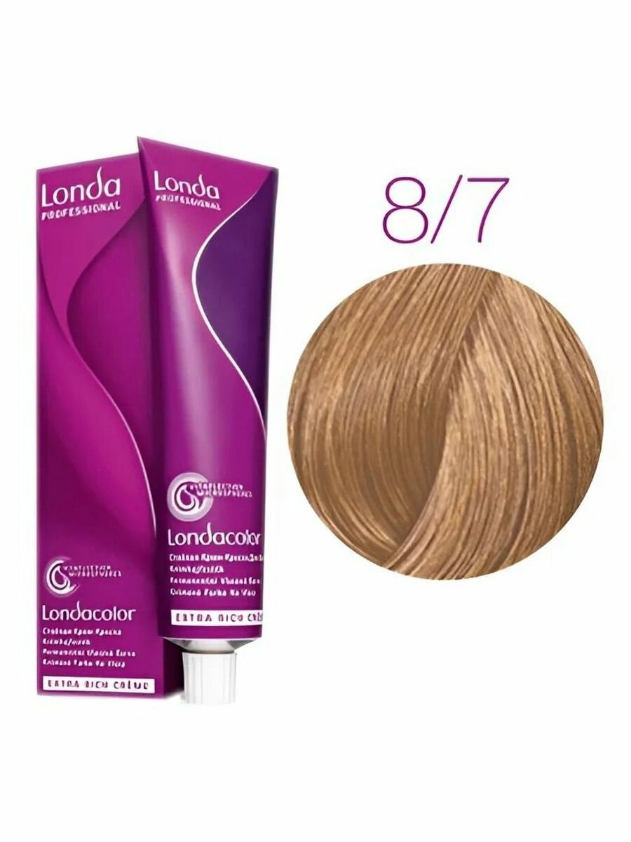 LC Стойкая крем краска для волос, 8/7, Светлый блонд коричневый