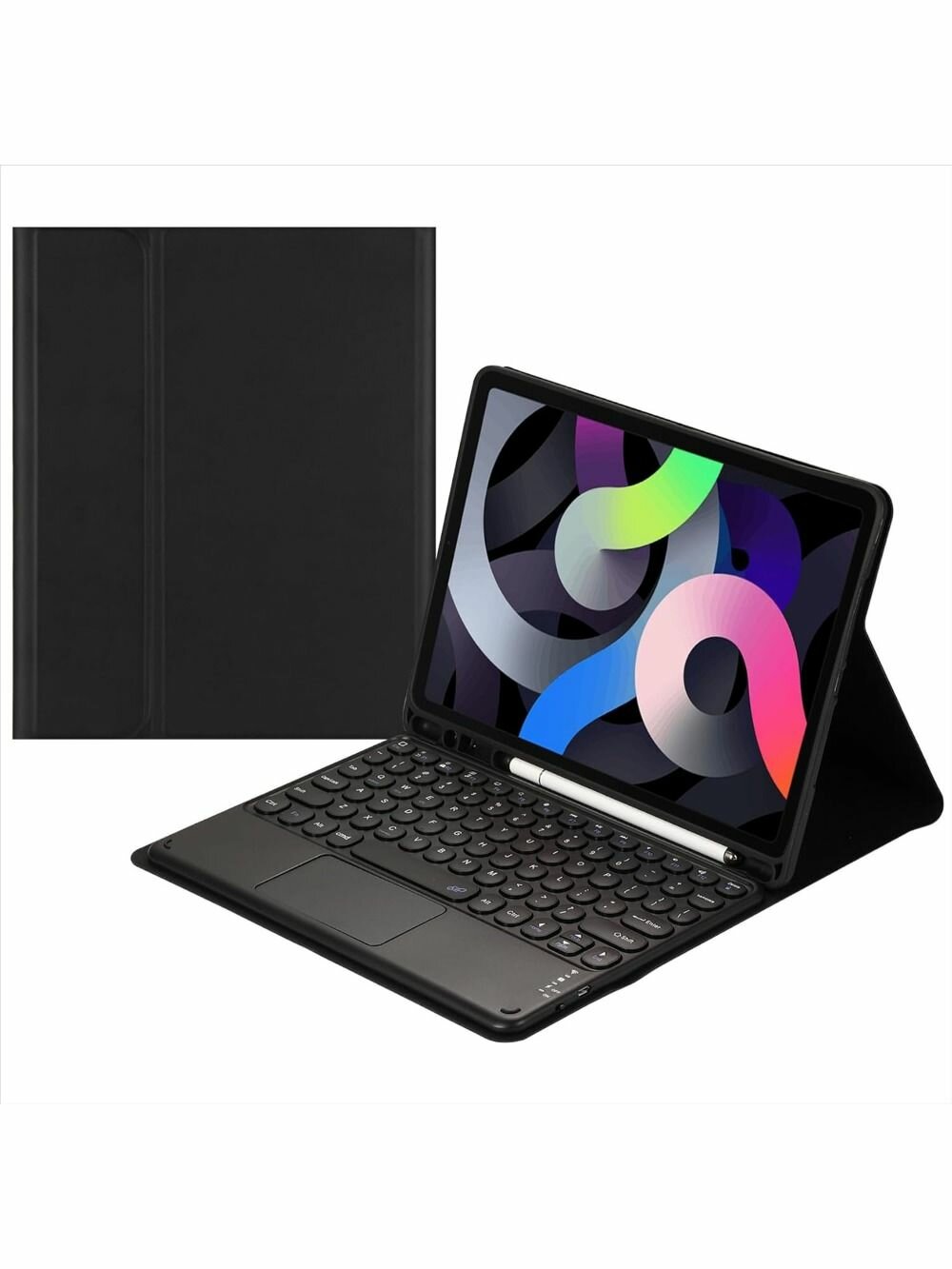 Клавиатура для iPad 11-го поколения, чехол 11 дюймов 2025, съемная клавиатура с сенсорной панелью, тонкий кожаный чехол-книжка Smart Cover