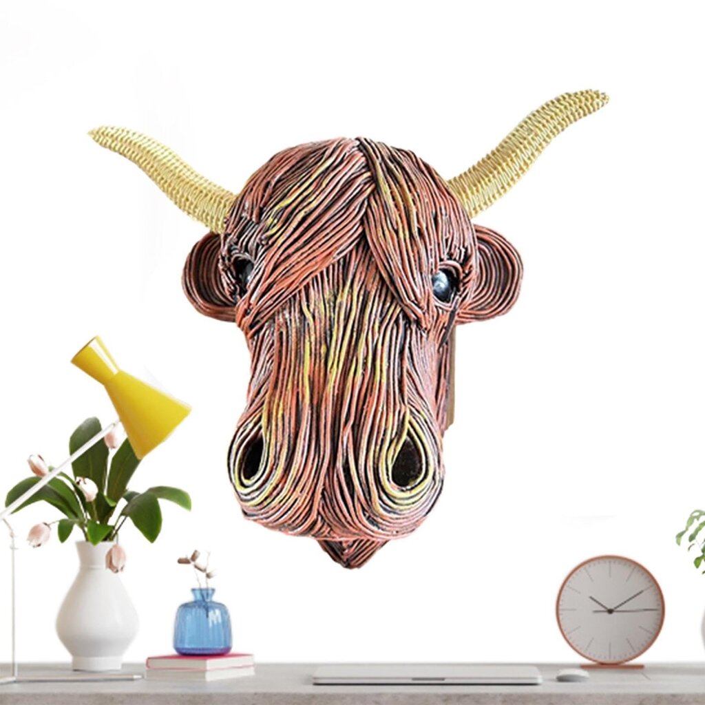Многофункциональные декоративные головы коровы из смолы, очаровательное украшение для гостиной