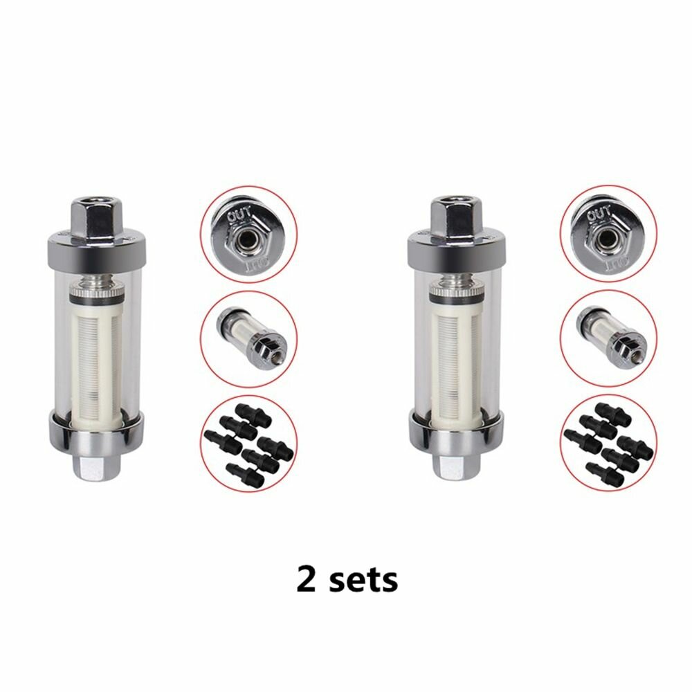 2шт Универсальный 1/4 "5/16" 3/8" Многоразовый Моющийся Встроенный Топливный Фильтр