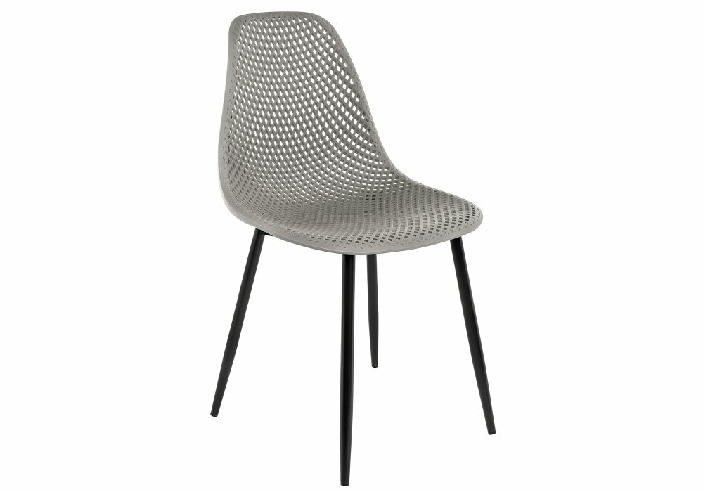 Стул Vero woodville серый, пластик, металл, твердое сиденье, без подлокотников